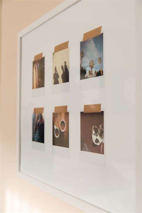 Love The Simple Taped Polaroids In A Frame Printed Via Printic Diy Decor Projects Diy Photo