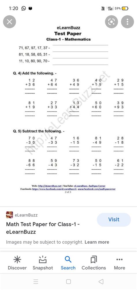 Addition And Subtraction Math Assignment Teachmint