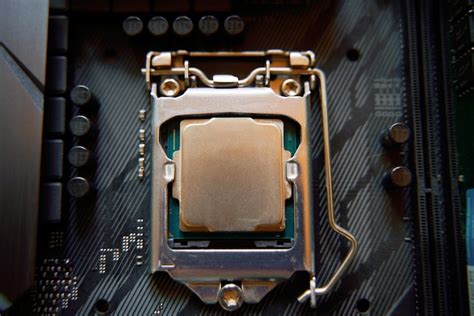 Premium Photo Cpu In The Motherboard Close Up Macro Shot Of Computer