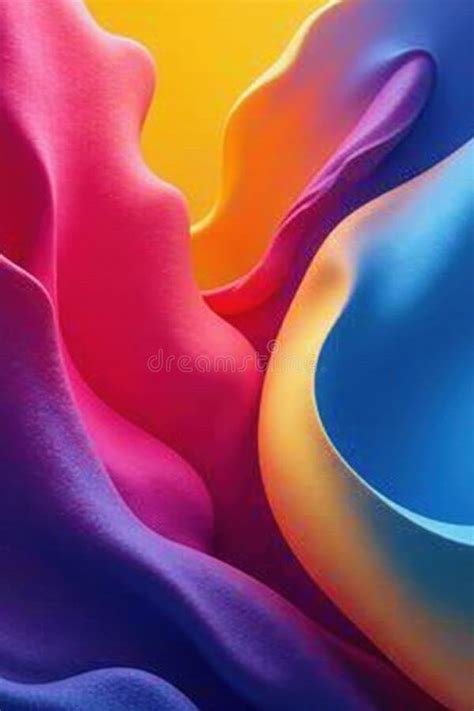 Fluid Shapes Multicolored Gradients Depth Effect Abstract Multicolored Stock Illustration
