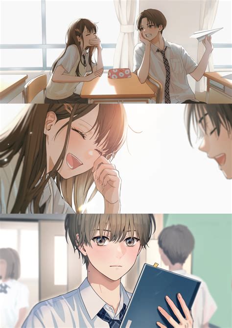 Safebooru 2girls 3boys Absurdres Blush Brown Hair Classroom