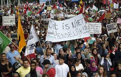 Manifestaciones A Favor De Palestina E Israel Ámsterdam