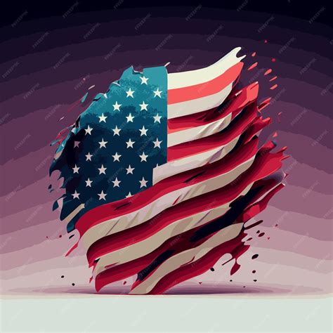 Premium Vector Realistic Abstract Flag Of America Country