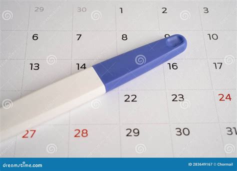 Pregnancy Test On Calendar Contraception Health And Medicine Stock