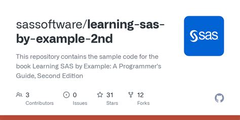 Github Sassoftwarelearning Sas By Example 2nd This Repository Contains The Sample Code For