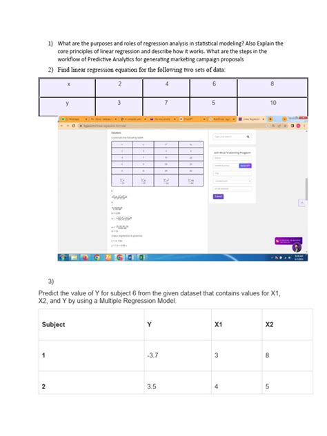 Practice Question Pdf Analytics Regression Analysis