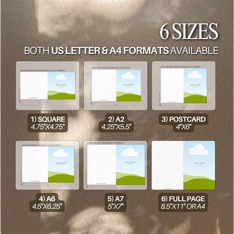 Printable Greeting Card Template Us Letter Bundle Canva Drag And Drop