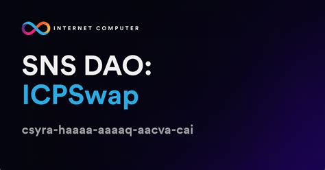Sns Dao Icpswap Icp Dashboard
