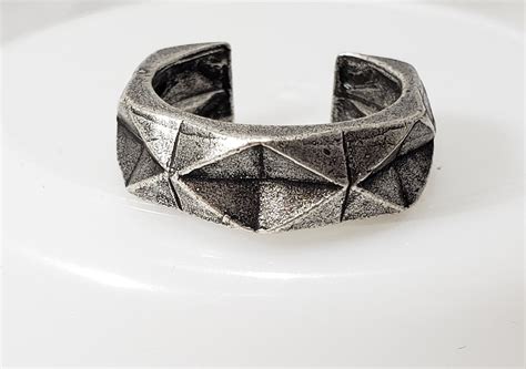 Atrium Dome Ring Adjustable Antique Silver Unisex Band Etsy