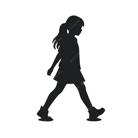 Walking Girl Silhouette