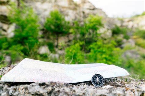 Free Photo Compass And Map In Nature