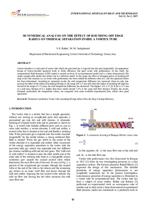 Pdf 3d Numerical Analysis On The Effect Of Rounding Off Edge Radius