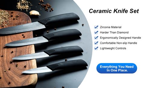 Ceramic Knife Set With Holder Five Pieces 6chef Knife 5