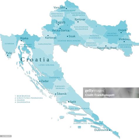 Croatia Vector Map Regions Isolated High Res Vector Graphic Getty Images