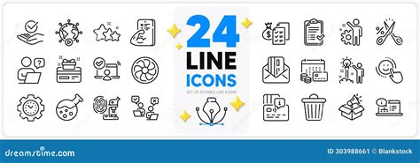 Icons Set Of Employee Loyalty Card And Creative Idea Line Icons For Web App Vector Stock