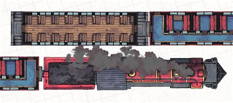 Steam Train Passenger Cars Battle Maps By 2 Minute Tabletop