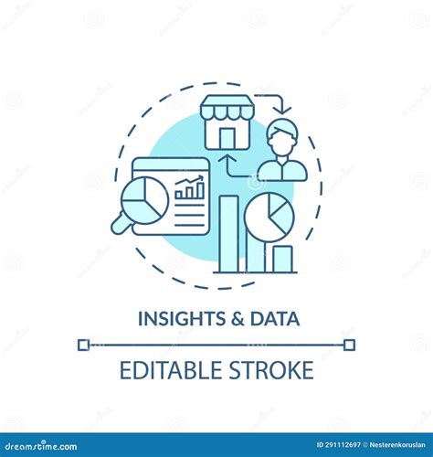 2d Blue Thin Linear Icon Insights And Data Concept Stock Illustration