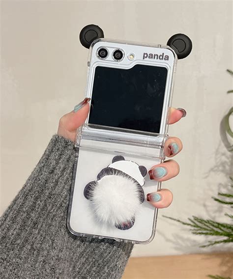 핑크리어카 귀여운 지플립 Z플립 3 4 5 6 팬더 궁둥이 귀 거치대 투명 유니크 키치 심플 지플립4 지플립6케이스 지플립5케이스 힌지보호 삼성 갤럭시 핸드폰 휴대폰 폰
