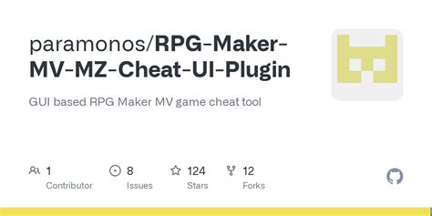 GitHub Paramonos RPG Maker MV MZ Cheat UI Plugin GUI Based RPG Maker MV Game Cheat Tool