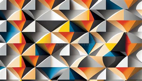 Generative Ai Symmetry In Motion A Mesmerizing Geometric Pattern Of Bold Shapes Stock