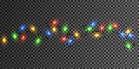 Christmas Lights Colorful Christmas Garlands Vector Red Yellow Blue