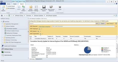determining software updates required within sccm recast software