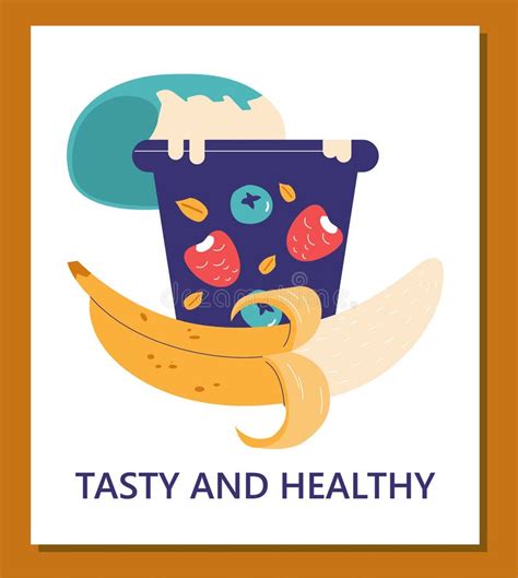 Tasty And Healthy Snack Poster Template Flat Vector Illustration Stock Vector Illustration