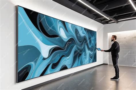 Premium Photo Interactive Digital Art On Touchsensitive Walls In A