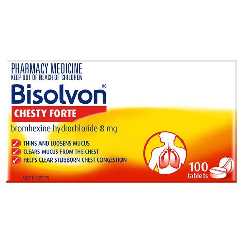 Bisolvon Chesty Forte Cough Tablets 100 Pack Healthylife