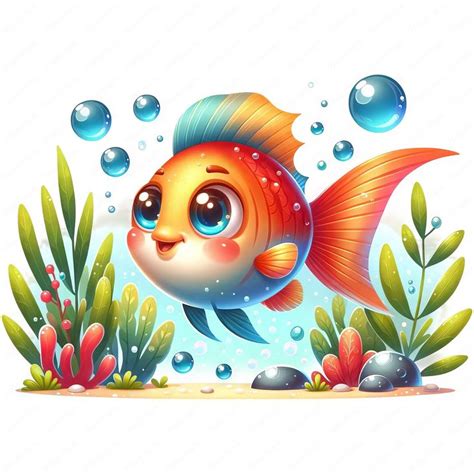 Cute Fish Clipart Funny Cute Fish Clipart Bundle 10 High Quality