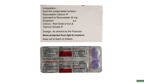 Buy Consivas 20mg 10 Tablets Online At Best Prices Wellness Forever