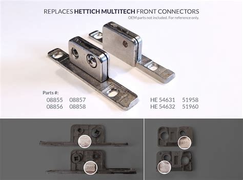 Hettich Multitech Drawer Front Connector Fixing Bracket Replacement Kit 3d Printed 08855 08856