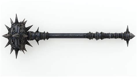 A Spiked Medieval Mace On A White Background Premium Ai Generated Image