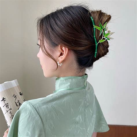 Bamboo Leaf Claw Clip Green Claw Clips Cute And Affordable Hair Accessories Tristar Boutique
