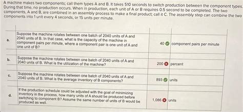 solved a machine makes two components call them types a and