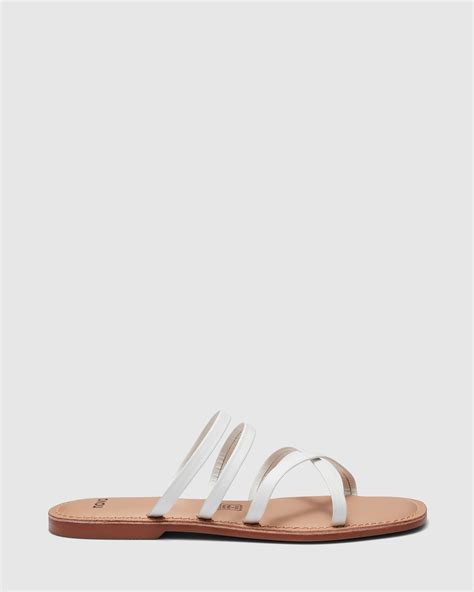 SIMONA WHITE Flat Sandals | Buy Women's SANDALS Online | Novo Shoes