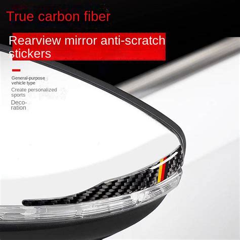 Car Rearview Mirror Anti Collision Strip Carbon Fiber Rear View Mirror