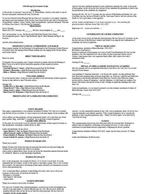 Nzs 13th Moving Up Script Pdf