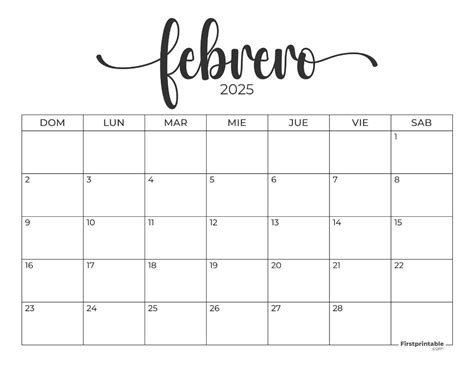 February 2025 Printable Calendar February Clendar Feb 2025 Calendar