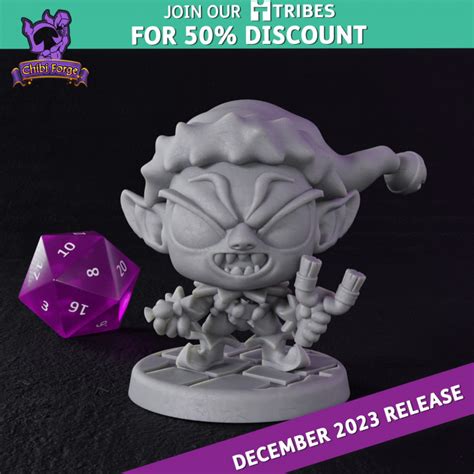 3d Printable Gremlin With Slingshot Chibi Forge By Titan Forge Miniatures