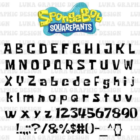 Spongebob Font Svg Ttf Otf Spongebob Svg Spongebob Font Svg