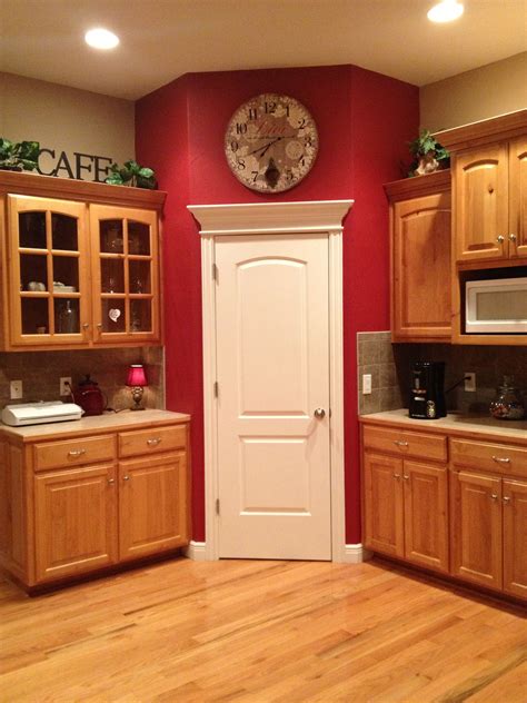 Create A Stylish And Timeless Look With Red Kitchen Walls And Oak