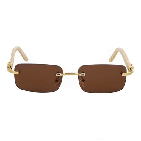Jacore Jewelers Accessories Brown Tint Rectangular Gold Frame