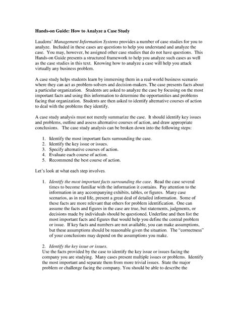 How To Analyze A Case Study Included In These Cases Are Questions To