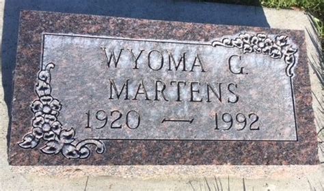Wyoma Gail Roberts Dickinson Martens 1920 1992 Memorial Find A Grave