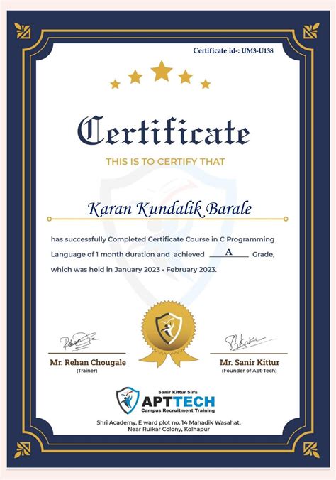 Karan Barale On Linkedin C Cprogramming Certificationachievement Codingjourney Apttech