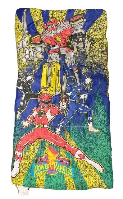 Vintage Mighty Morphin Power Rangers Mmpr Sleeping Bag Megazord 1994 £