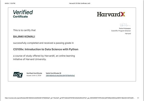 komali bajinki on linkedin datascience python edx hardvard