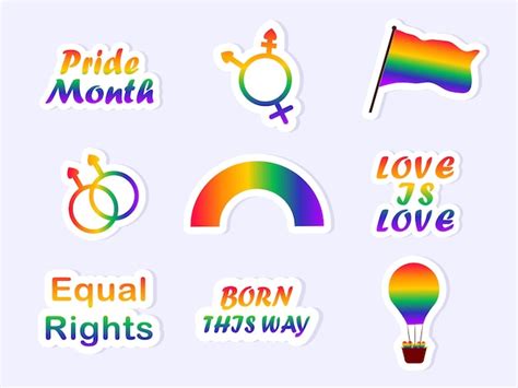 Premium Vector Rainbow Color Flag Of Pride Month Sticker Design