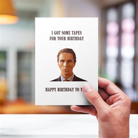 Patrick Bateman Birthday Card Funny Birthday Card American Psycho